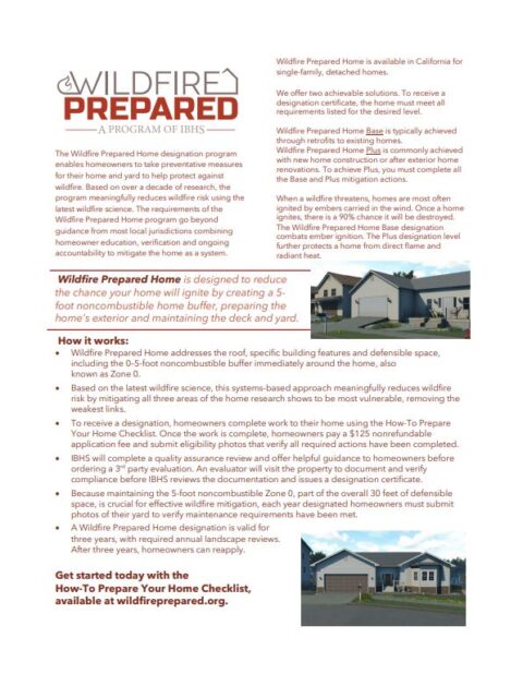 Wildfire Prepared Home - A Program of IBHS - Media Resources